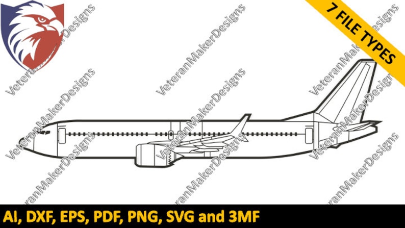 Boeing 737 Max - Blueprint Silhouettes - Etsy