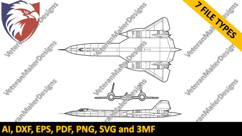 SR-71 Blackbird - Blueprint Silhouettes - Etsy