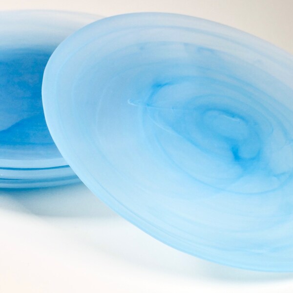 Aqua Glass Plates - Etsy