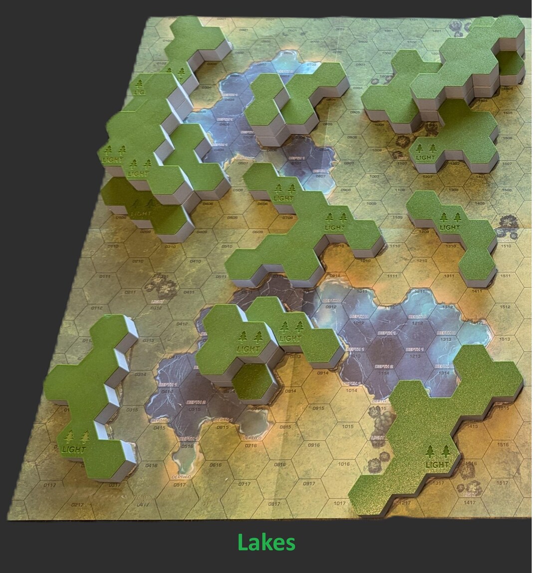 STL Grassland Map Pack Side B Battlehex Terrain Tops *digital* - Etsy