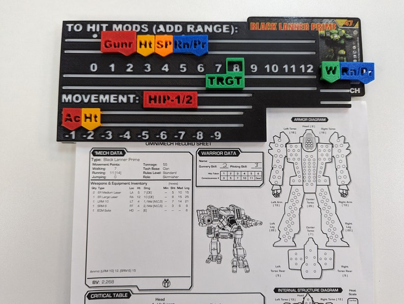 STL Battletech Mechboard Target & Movement Modifier Tracker DIGITAL ...