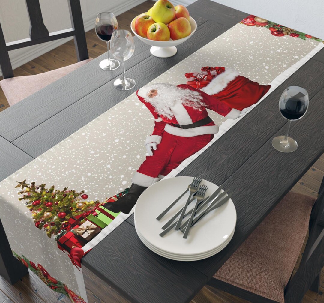 Life Size Santa Table Runner Christmas Holiday Kids Snow Funny Dinner ...