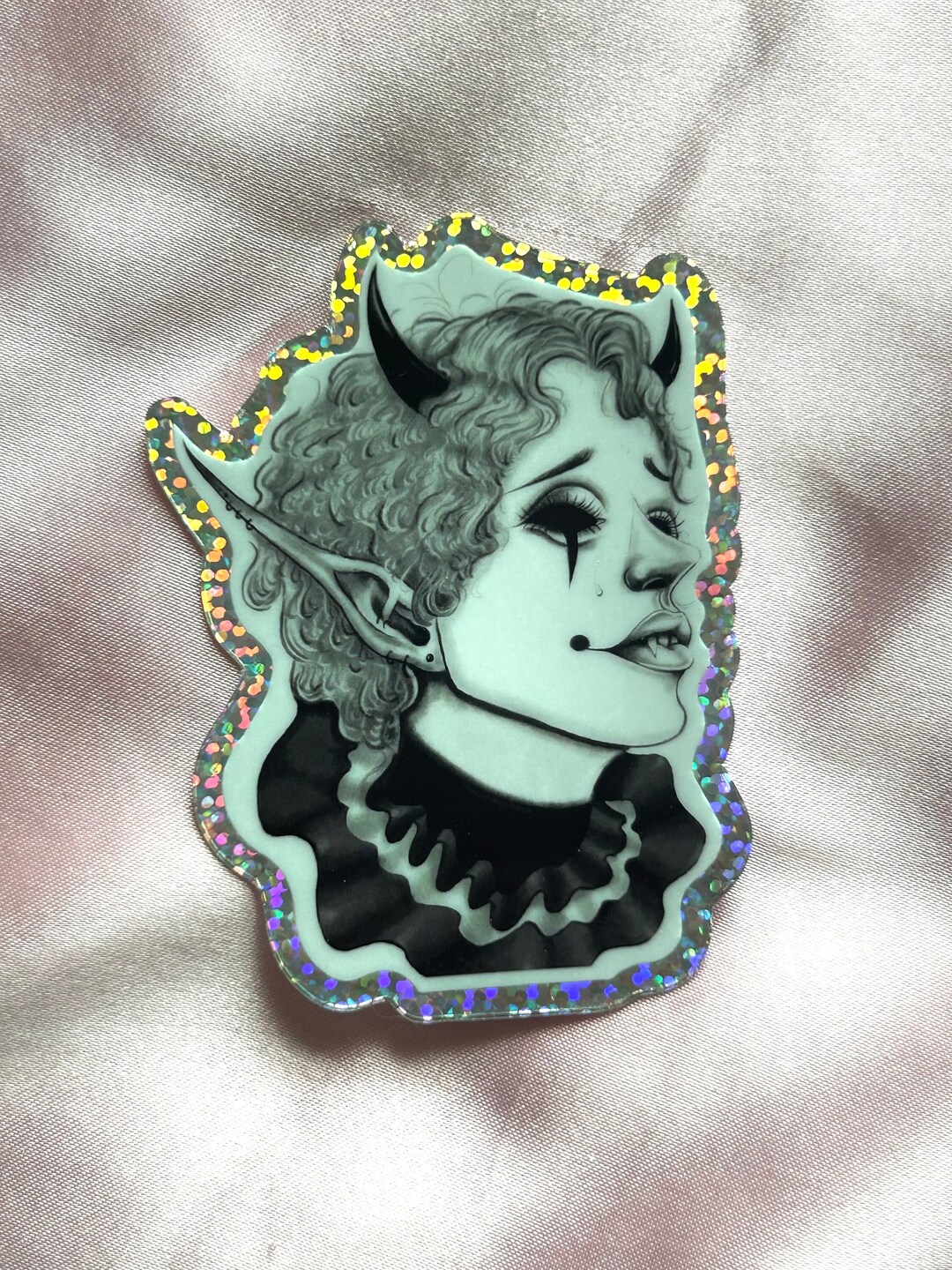 Devil's Jester Glitter Sticker 2.19" X 3" - Etsy