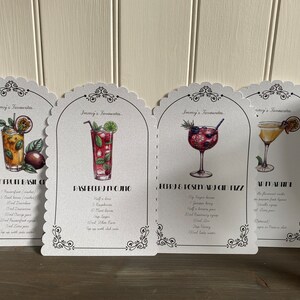 Printed Bespoke Cocktail Menu, Hen Party Cocktail Menu, Wedding ...