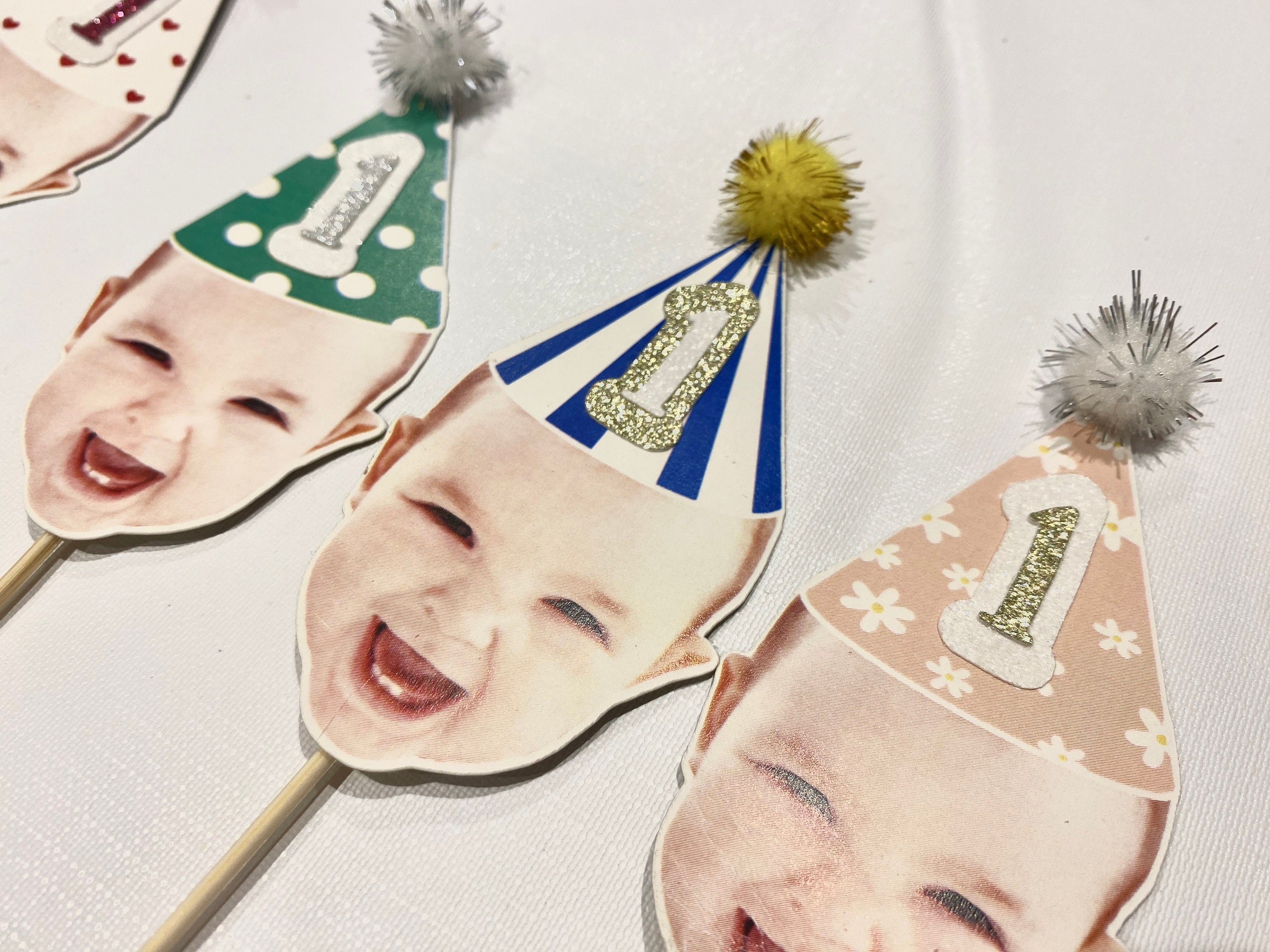 Personalised Baby Face/any AGE Birthday Cupcake Toppers, Baby Birthday ...