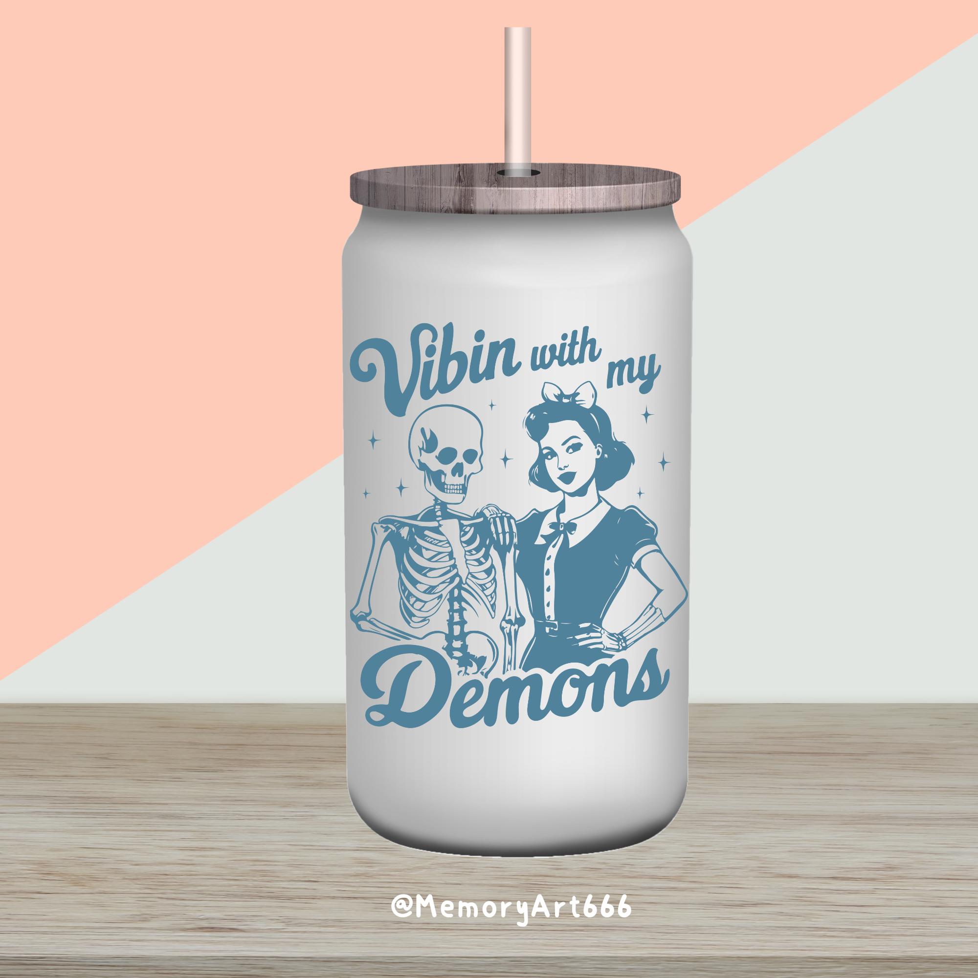 Vibin With My Demons Svg Png, Spooky Season Funny Dark Humor Trendy ...