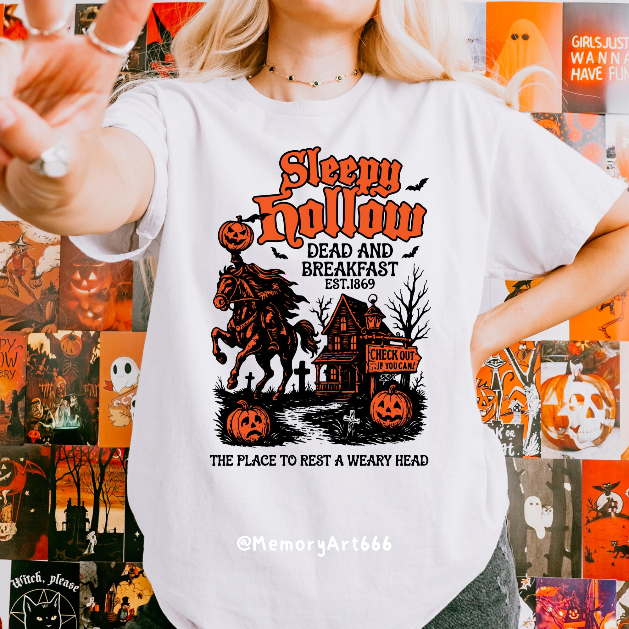 Headless Horseman PNG SVG, Vintage Creepy Graveyard Scene Sleepy Hollow ...