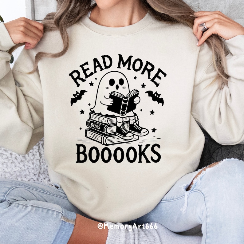 Read More Books, Halloween Bookish Ghost Reading Book SVG PNG Design - Etsy