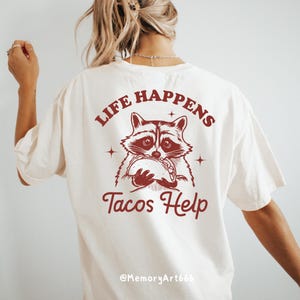 Funny Tacos Lover Raccoon SVG PNG: Snarky Retro Design (digital ...