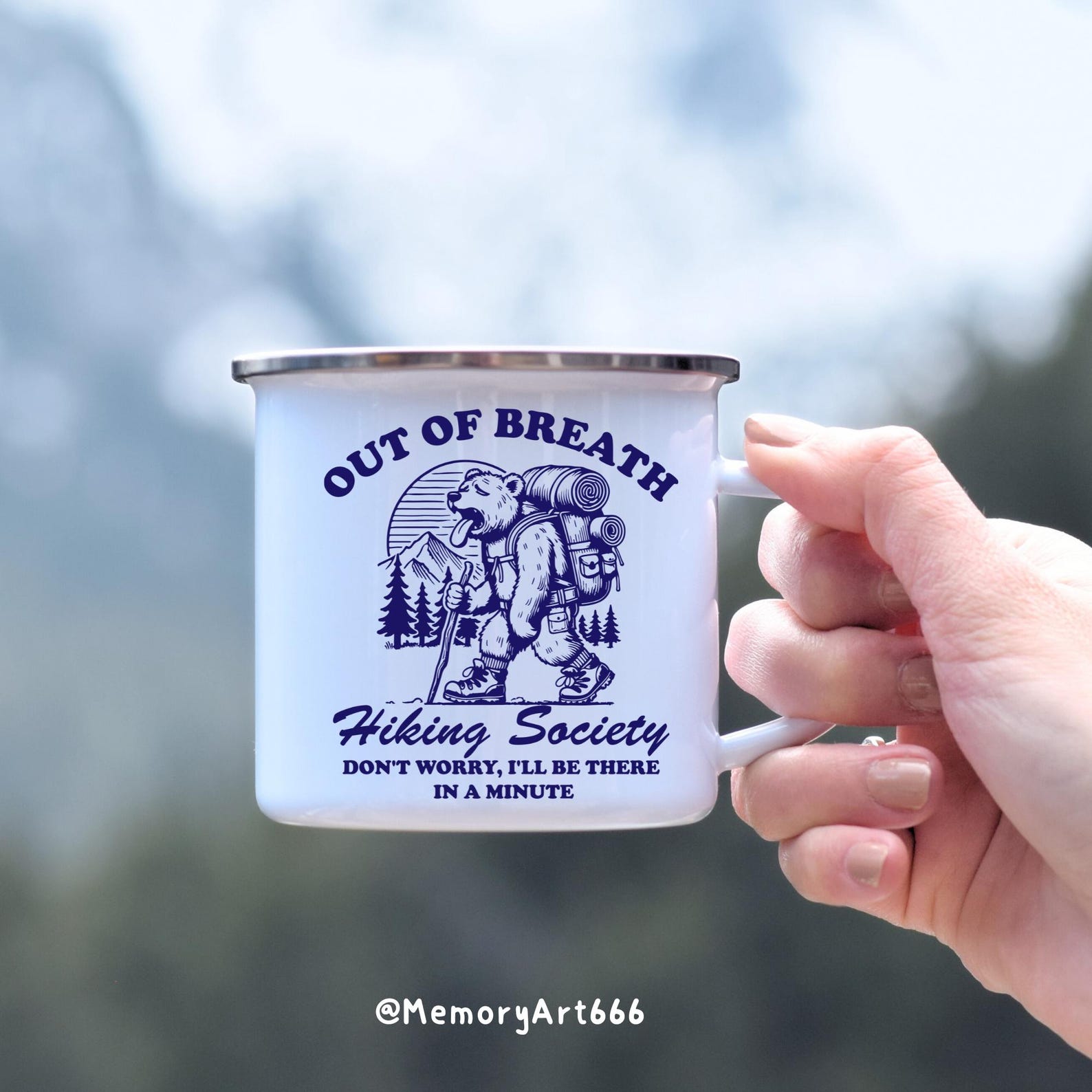 Funny Hiking Bear SVG PNG: Out of Breath Society (digital Download) - Etsy