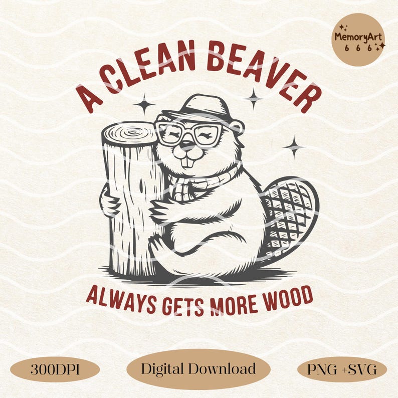 Funny Beaver Lover SVG PNG: Retro Humor Design (digital Download) - Etsy