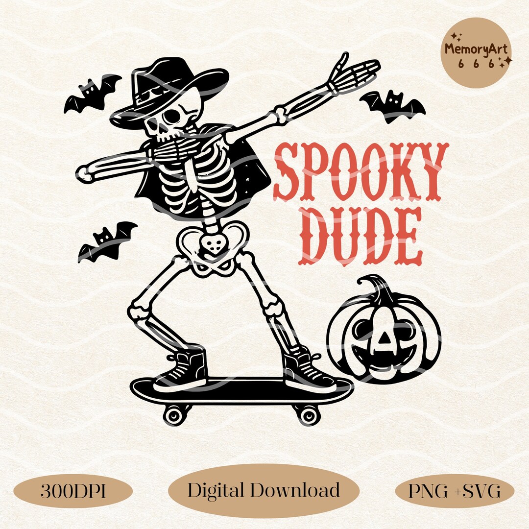 Spooky Dude Png Svg, Spooky Season Halloween Dude Funny Trendy Retro ...