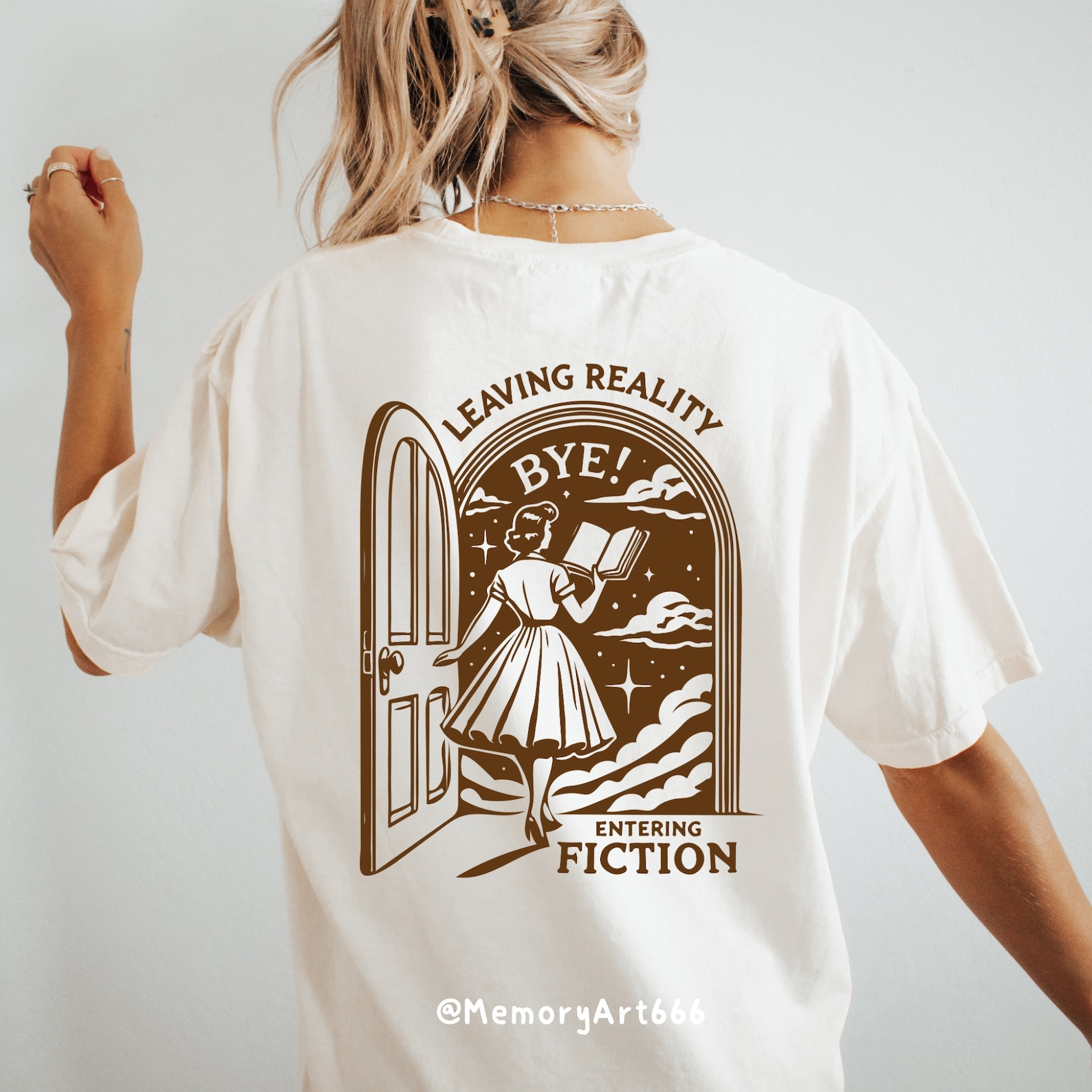 Leaving Reality Entering Fiction, Vintage Funny Bookish Book Lover ...