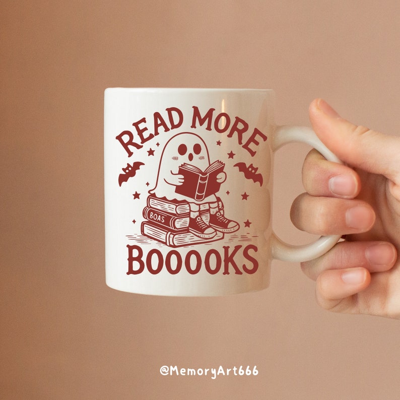 Read More Books, Halloween Bookish Ghost Reading Book SVG PNG Design - Etsy