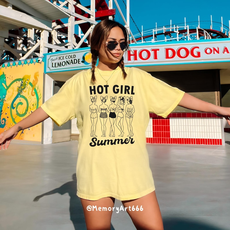 Hot Girl Summer PNG SVG: Retro Beach Vibes Girly Summer Shirt Design ...