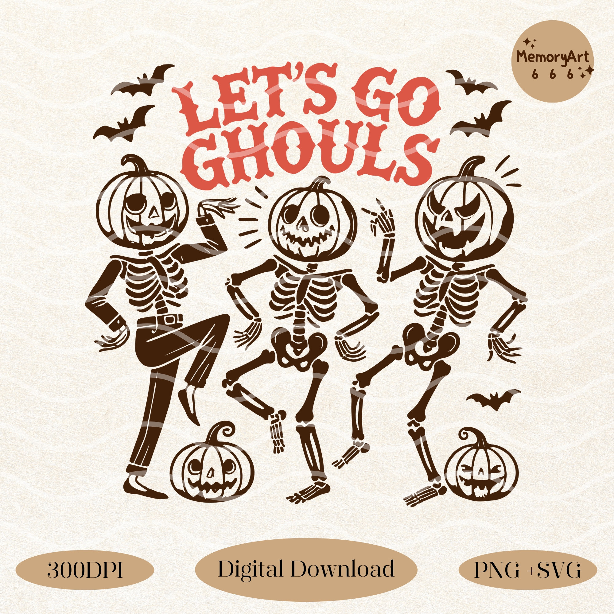 Lets Go Ghouls Svg Png, Spooky Funny Trendy Retro Fall Halloween ...