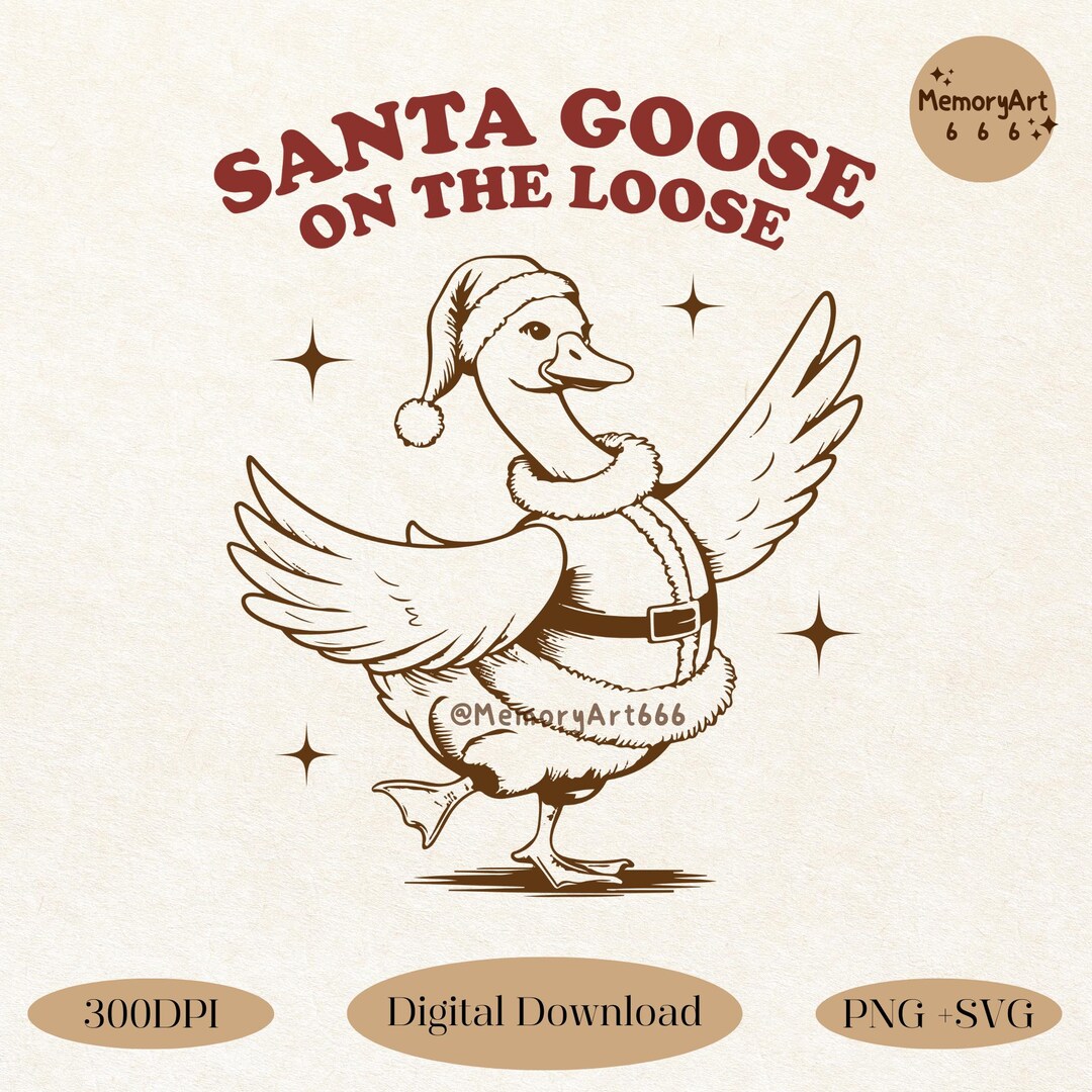 Santa Goose SVG PNG: Funny Christmas Goose Shirt Design (digital ...