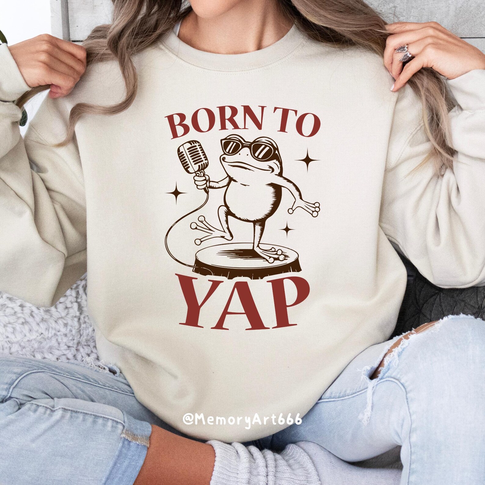 Born to Yap Frog PNG SVG, Retro Funny Yapper Meme Shirt Design (digital ...