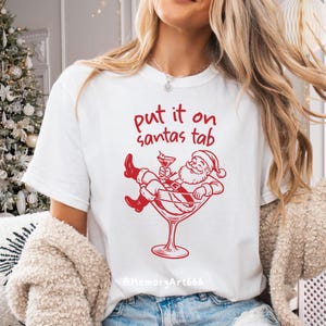 Put It on Santas Tab, Santa Martini SVG PNG, Funny Christmas Drink ...