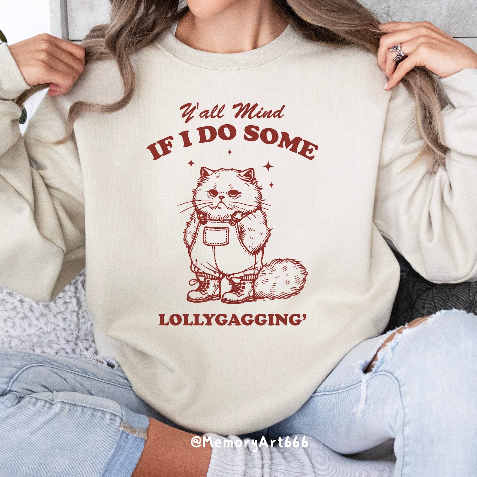 Y'all Mind If I Do Some Lollygagging, Vintage Retro Trendy Funny Self ...