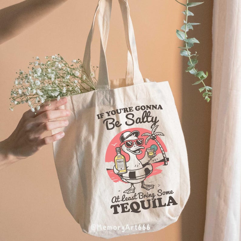 Funny Salty Tequila Duck PNG: Summer Beach Shirt Design (digital ...