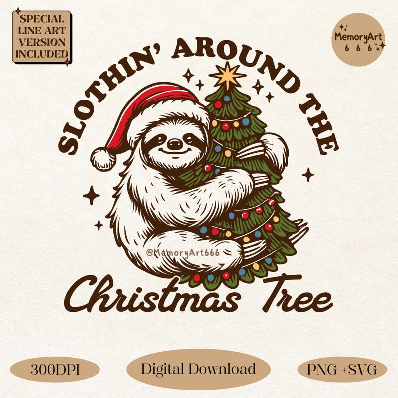 Sloth Christmas - Etsy