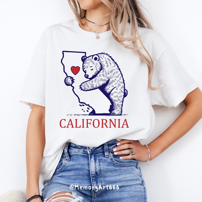 Bear Hug California SVG PNG, Vintage Retro State Pride Shirt ...