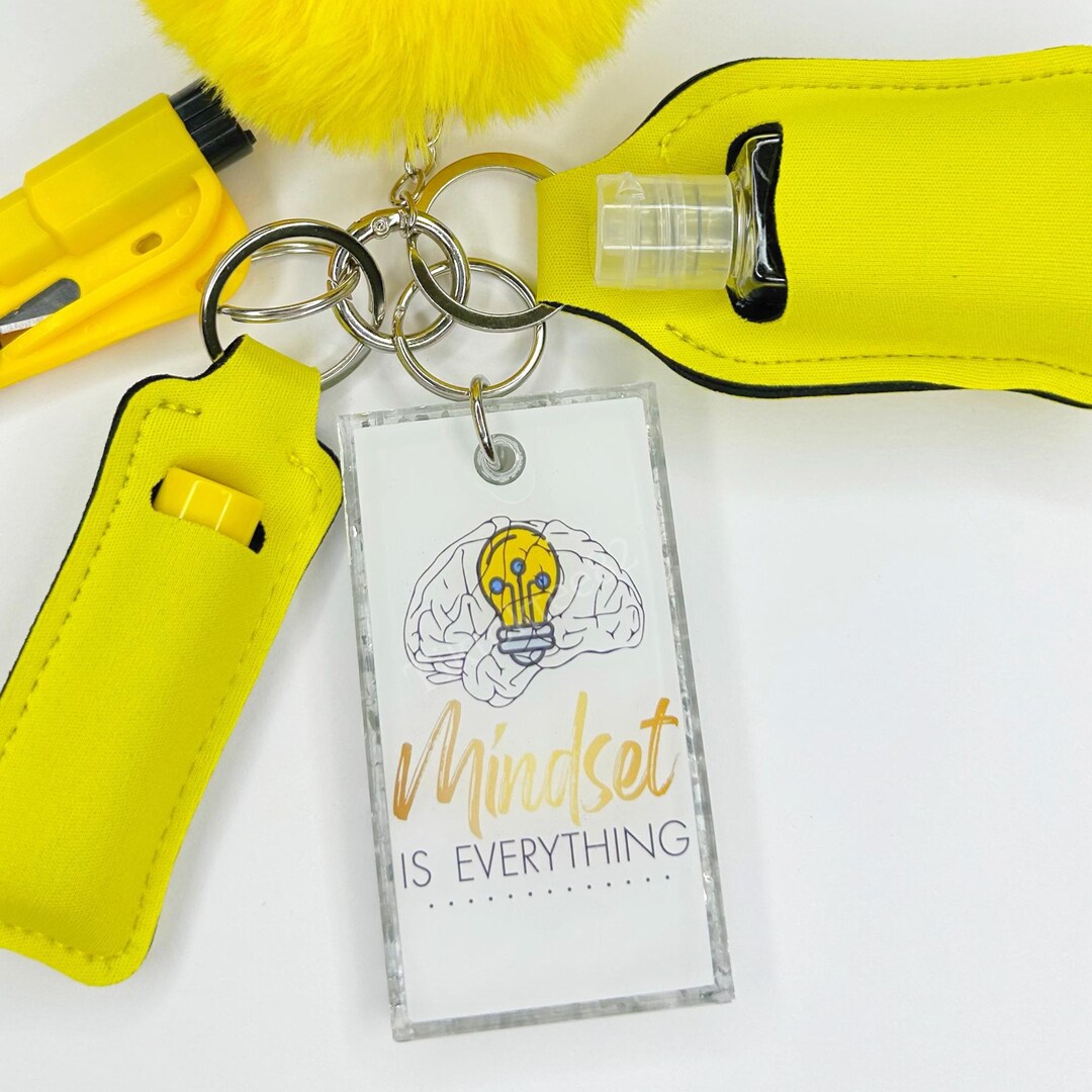 Mindset is Everything Keychain – Motivational Quote Keyring ...