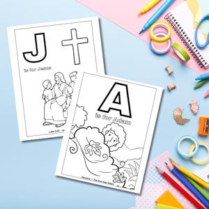 A-Z Characters From the Bible Coloring Sheets With Scriptural Reference ...