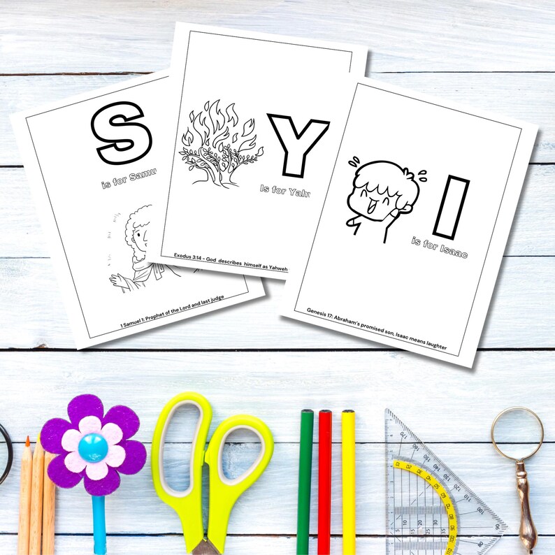 A-Z Characters From the Bible Coloring Sheets With Scriptural Reference ...