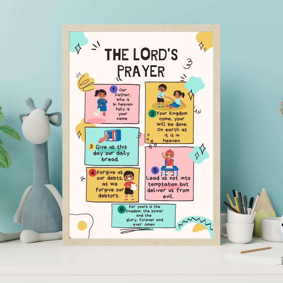 The Lord’s Prayer Poster, Printed, A3 Size, Easy to Follow, Teaching ...