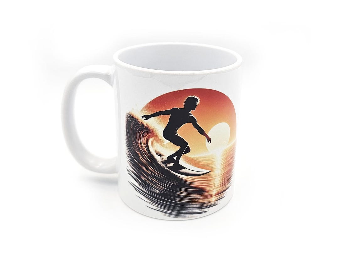 Surfing Themed Coffee Mug With Surfers Quote and Sunset Surf Picture ...