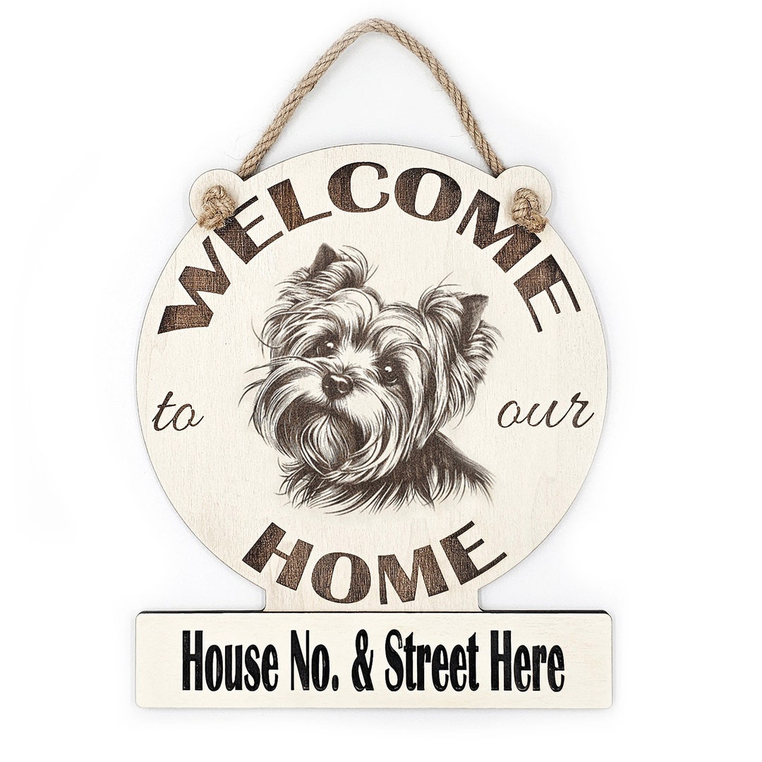 Yorkshire Terrier Welcome Sign Personalised Yorkie Wall Plaque Gift ...