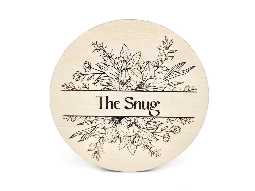 Modern the Snug Room Door Sign, Round Wooden Plaque Elegant Design Door ...