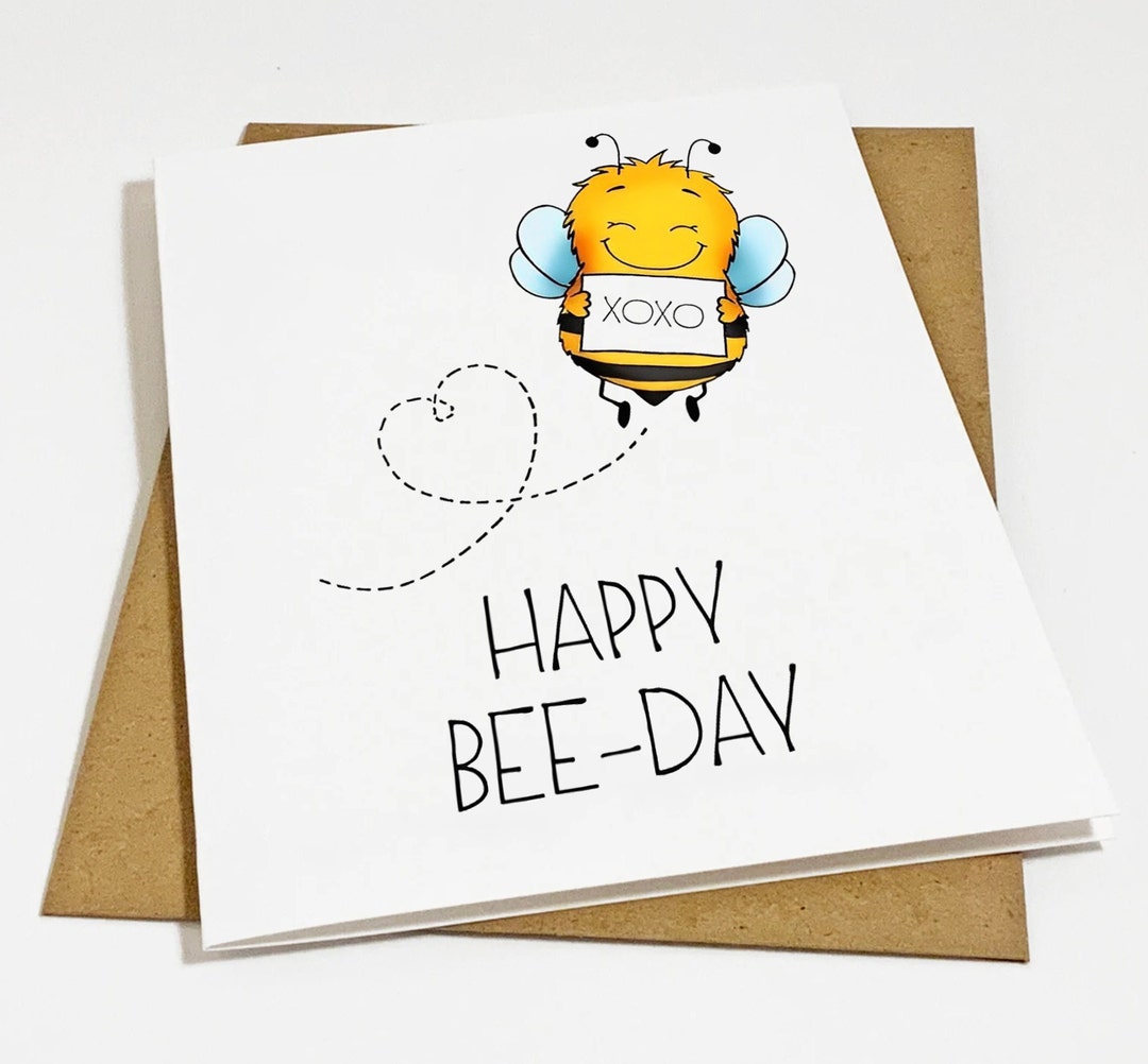 Buzzing Birthday Wishes: Bee Digital Gift Card 'happy Bee Day Punny ...