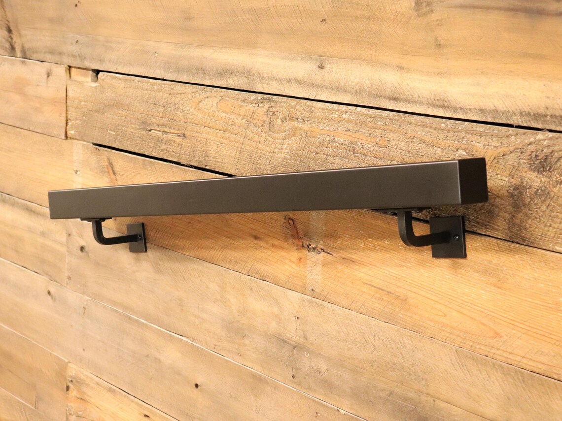 2x2 Modern Minimalist Metal Handrail With Custom Farmhouse Bracket ...