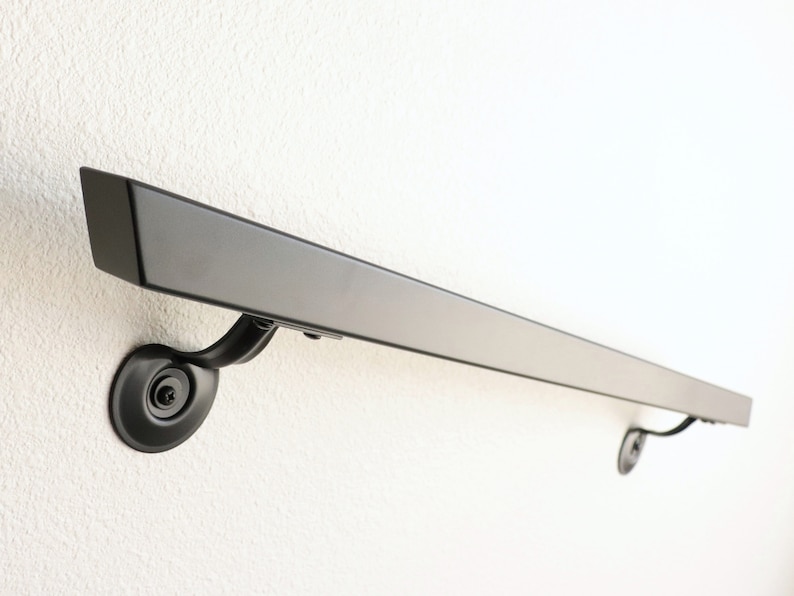 1.5x1.5 Powder Coated Modern Angled Metal Handrail, Handrail for Stairs ...