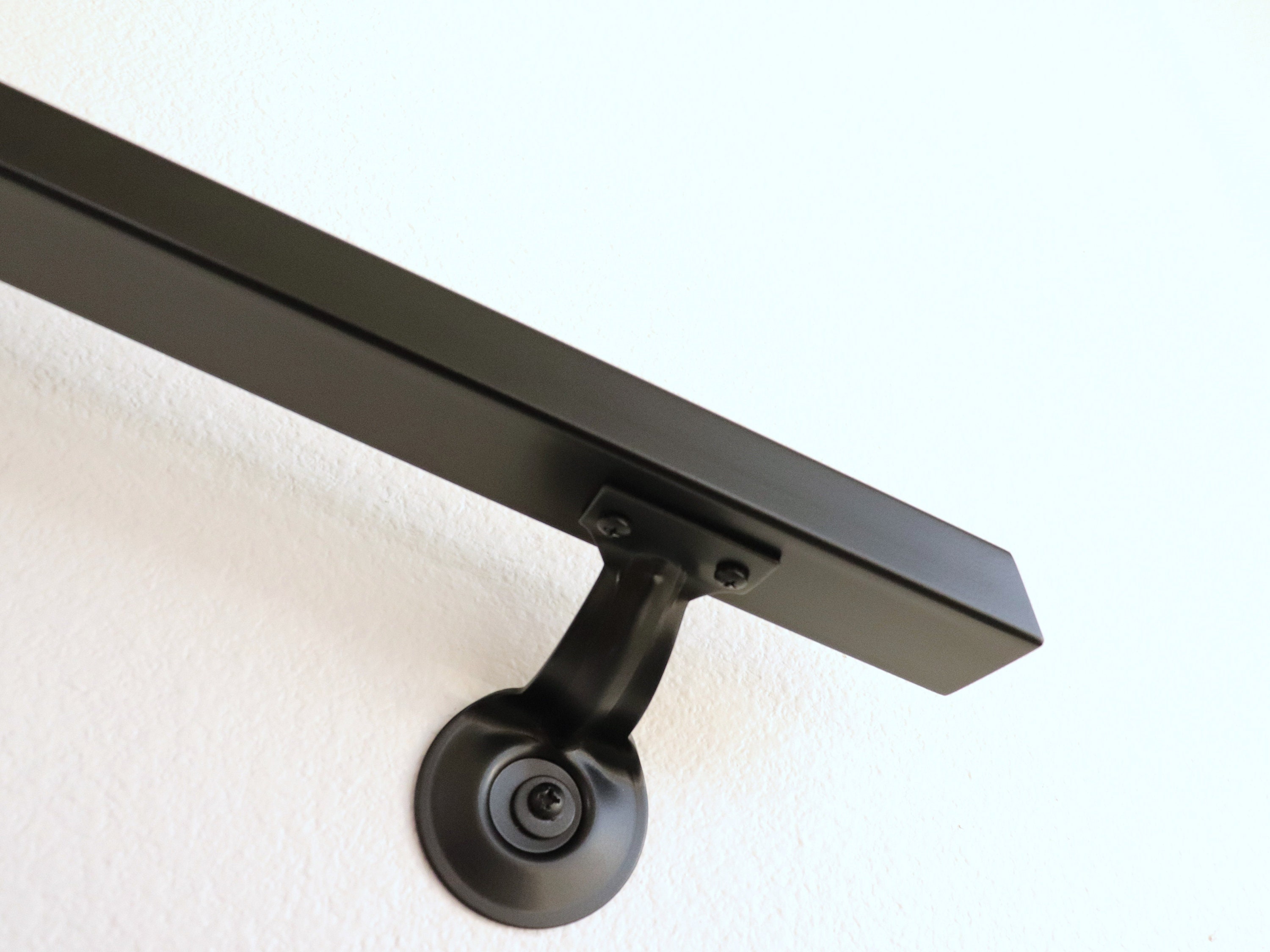 2x1 Powder Coated Modern Angled Metal Handrail, Handrail for Stairs ...