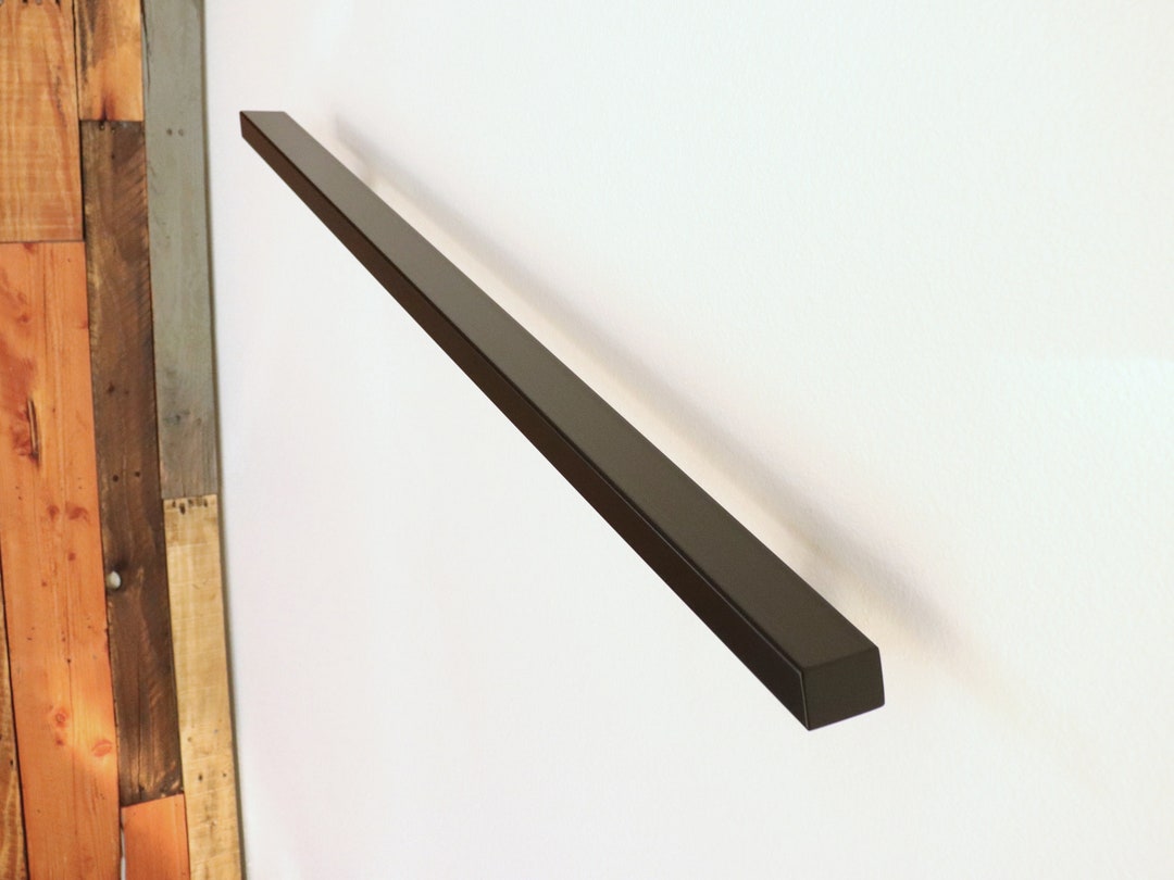 2x1 Powder Coated Modern Angled Metal Handrail, Handrail for Stairs ...