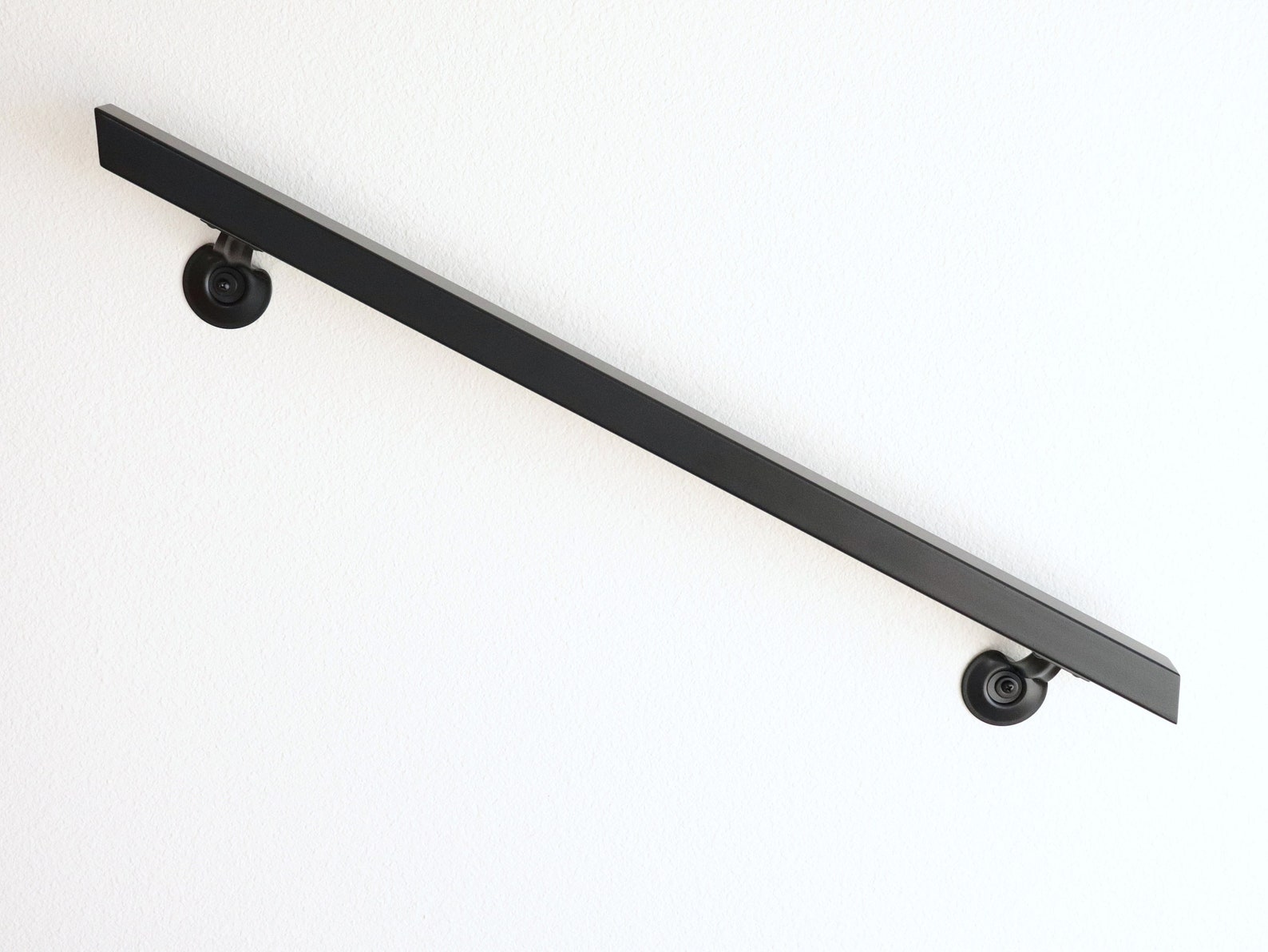 1.5x1.5 Powder Coated Modern Angled Metal Handrail, Handrail for Stairs ...