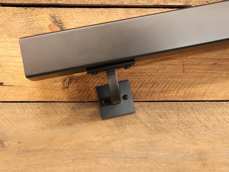 2x2 Modern Minimalist Metal Handrail With Custom Farmhouse Bracket ...