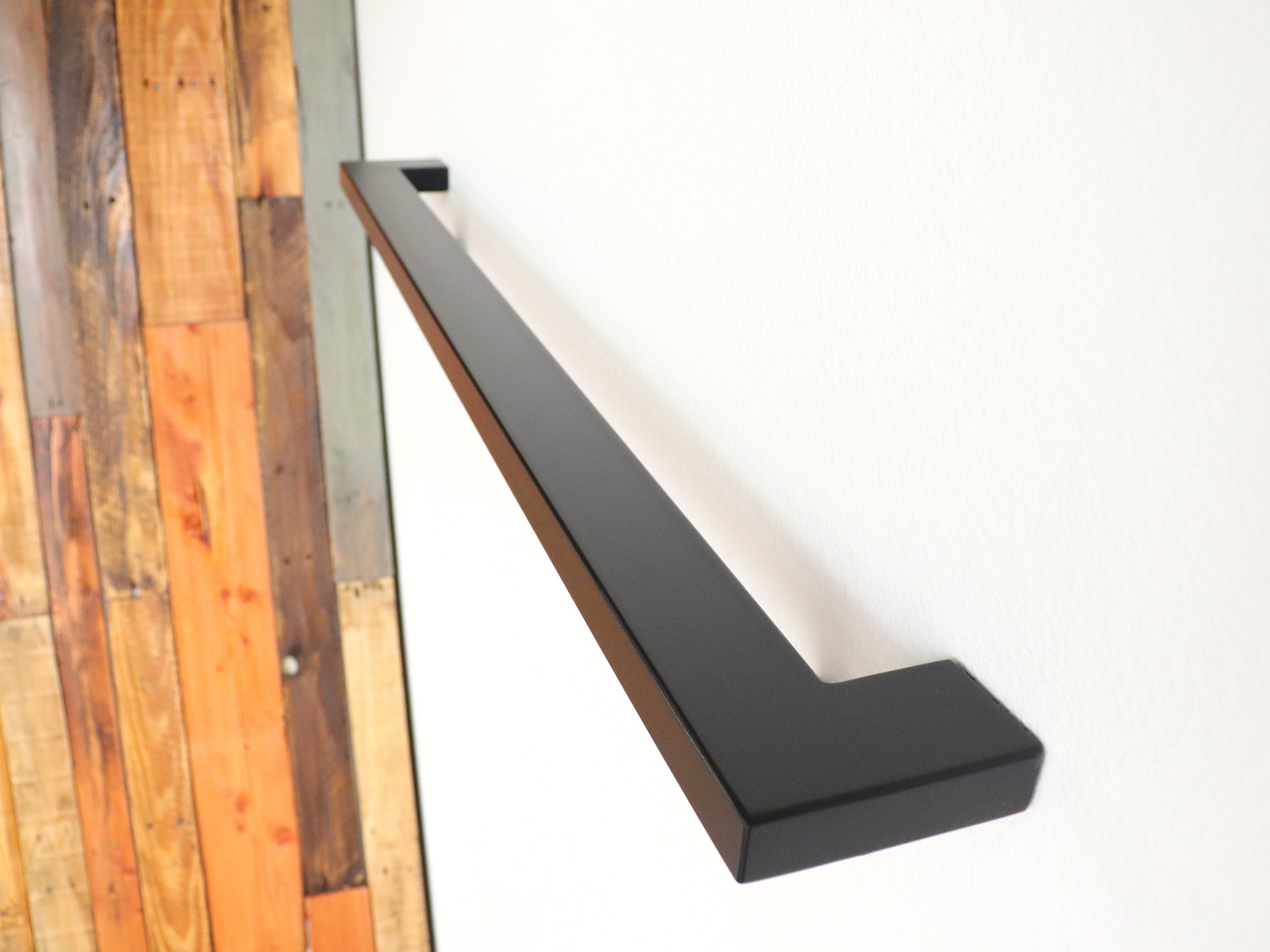 2x1 Powder Coated Modern Metal Handrail, Handrail for Stairs, ADA ...