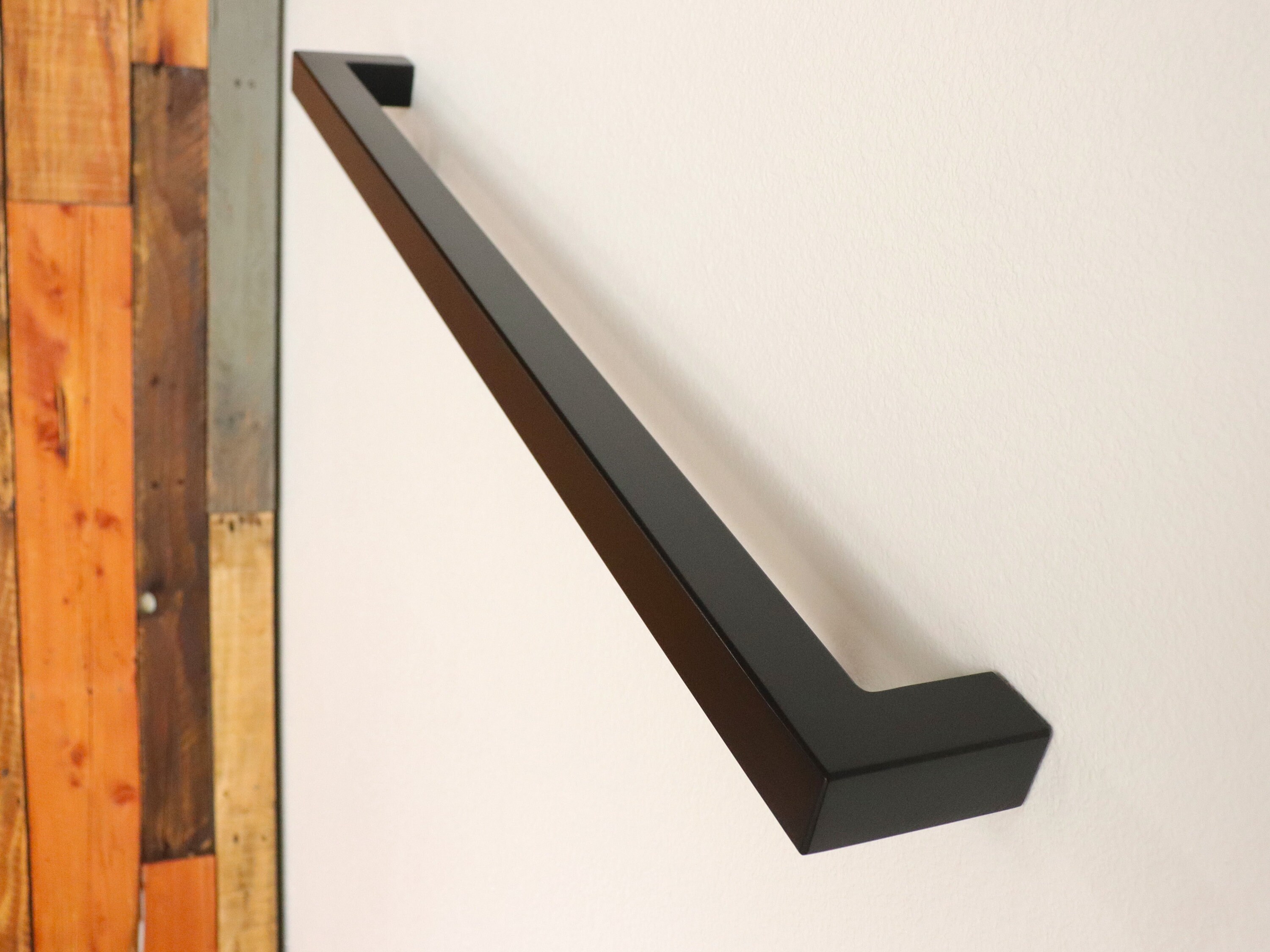 1.5x1.5 Powder Coated Modern Metal Handrail, Handrail for Stairs, ADA ...