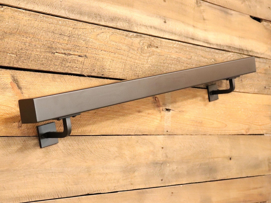 2x2 Modern Minimalist Metal Handrail With Custom Farmhouse Bracket ...