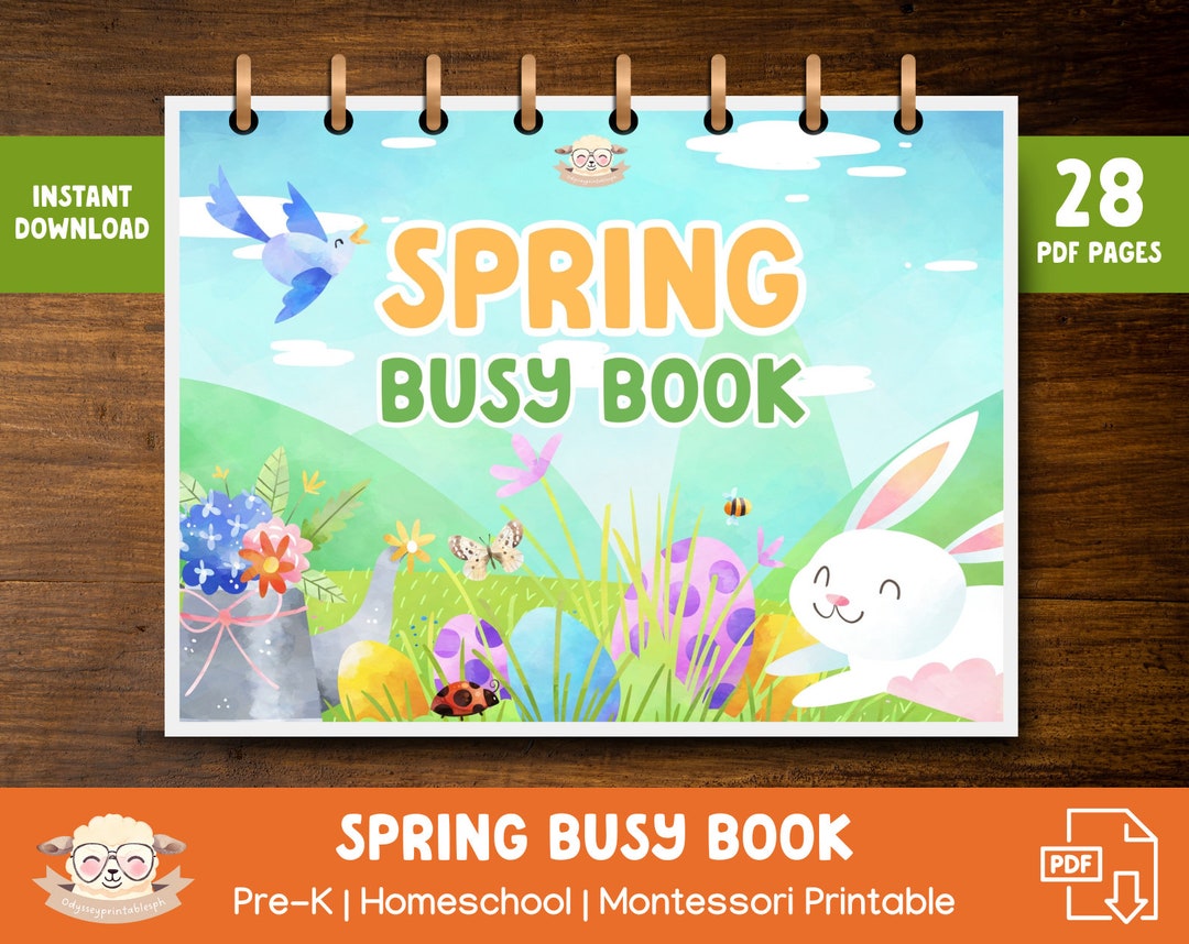 Spring Busy Book Printable Worksheets Homeschool Learning Binder Kids ...