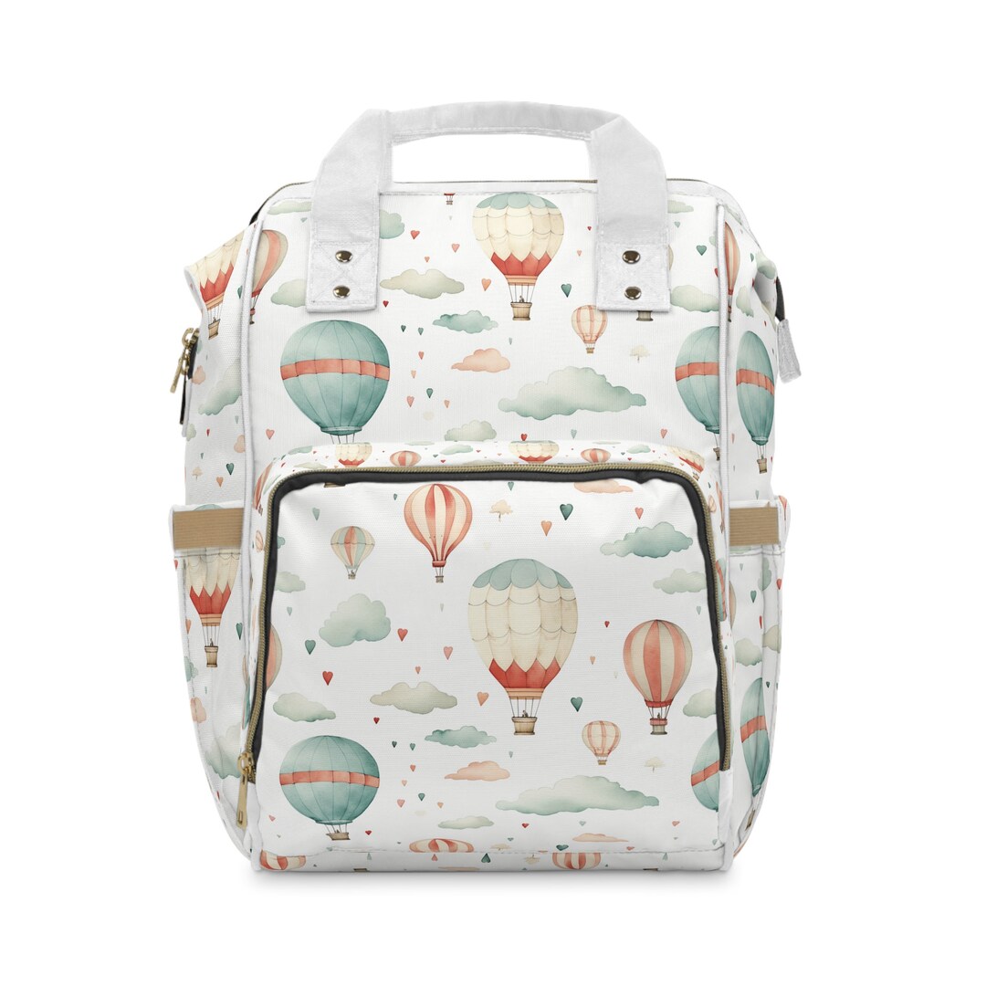 Watercolor Hot Air Balloon Backpack, Multifunctional Diaper Bag ...