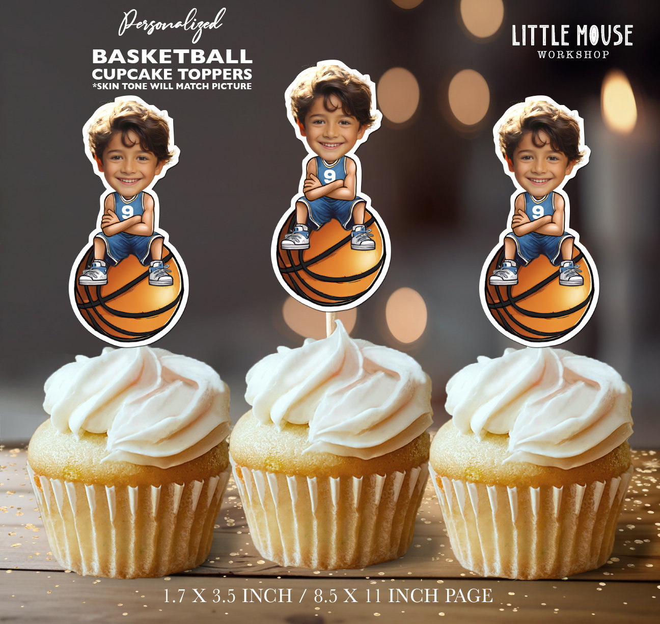 Basketball Personalized Face Cupcake Toppers - Etsy
