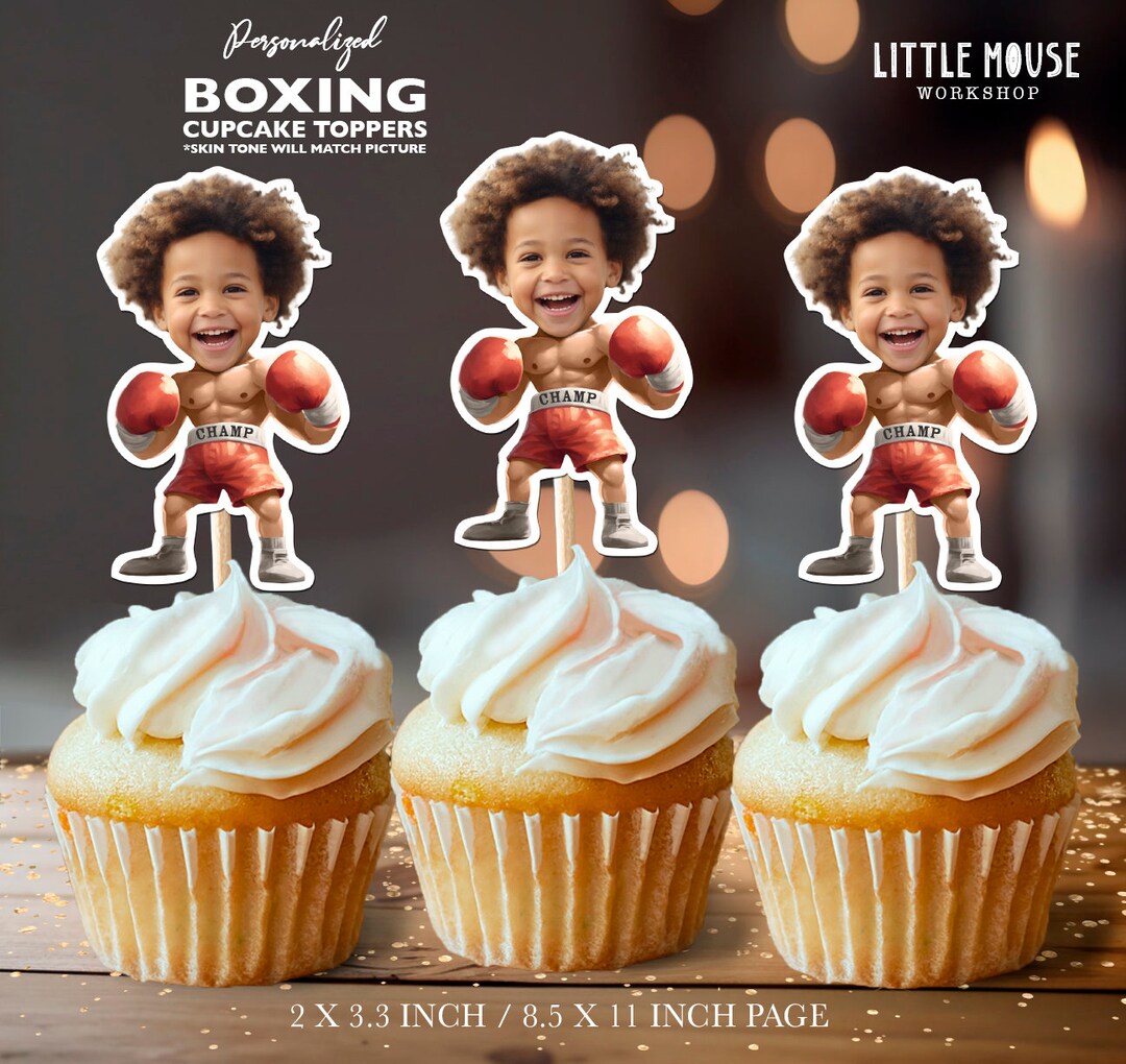 Boxing Personalized Face Cupcake Toppers - Etsy