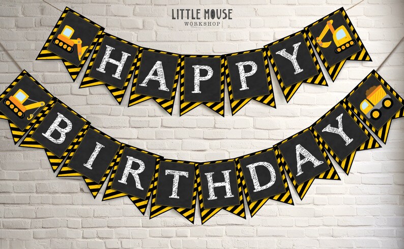 Construction Birthday Banner - Etsy