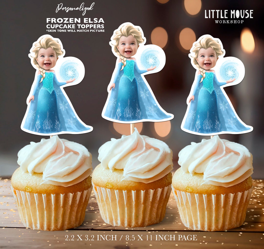 Frozen Elsa Personalized Face Cupcake Toppers - Etsy